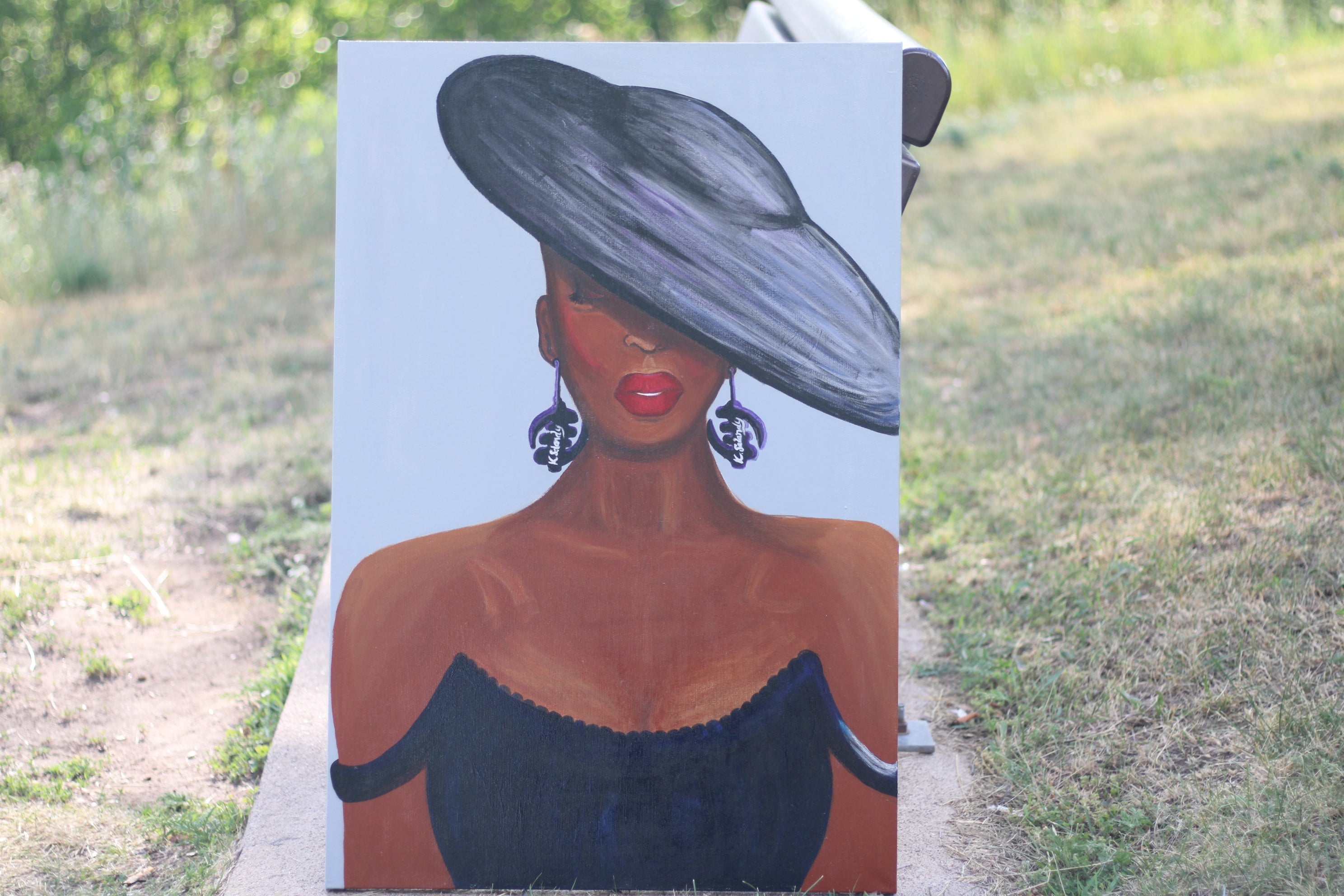 "Sacred Elegance: Adorned in Gye Nyame" - Original – K. Salandy Art Studio